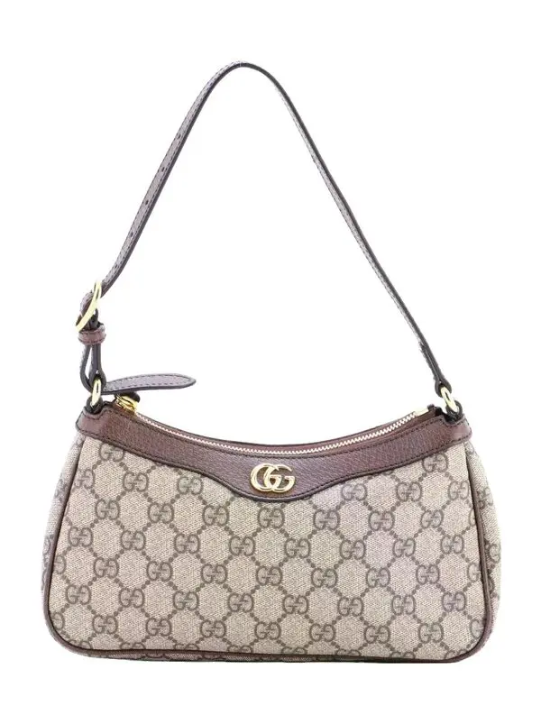 Gucci Ophidia Zip Pochette Gg Coated Canvas Small Shoulder Bag - Brown