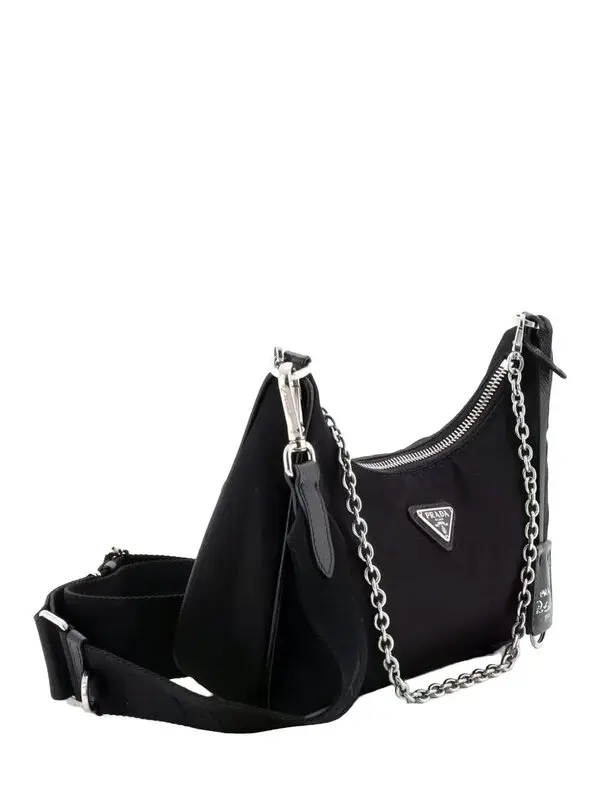 Prada Re-edition 2005 Tessuto Shoulder Bag - Black
