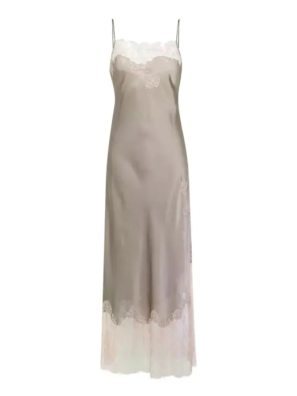 Carine Gilson Silk Maxi Dress - Grey
