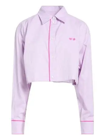 CHIARA FERRAGNI Oxford Shirt With Appliqués And Embroidered Logo - Purple
