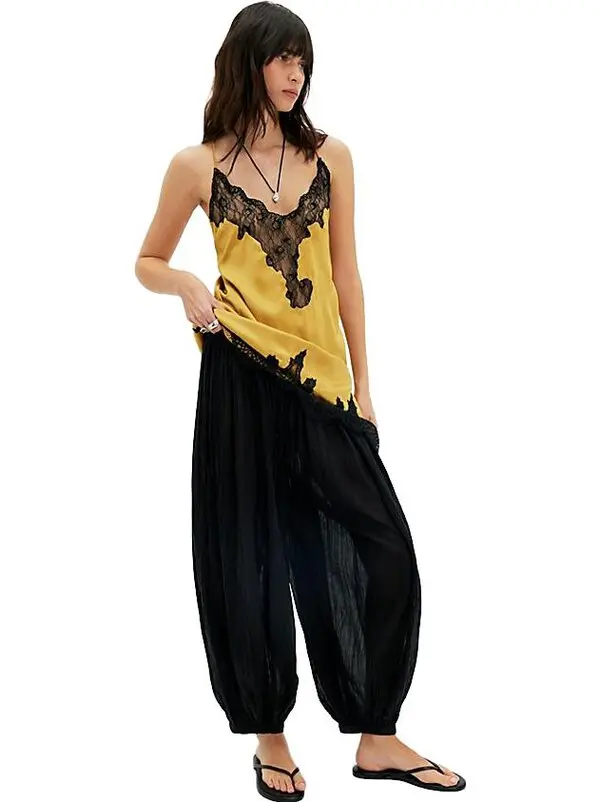 Free People Intimately Heirloom Mini Slip Dress - Gold Combo