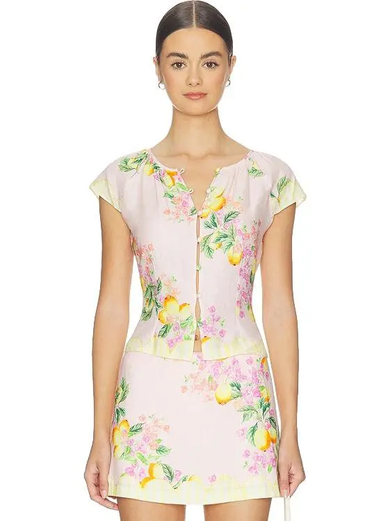 Amanda Uprichard Pinto Top - Pink
