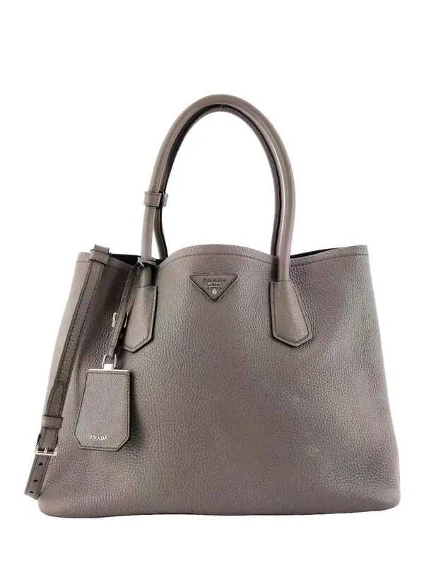 Prada Cuir Double Saffiano Leather Large Tote Bag - Grey
