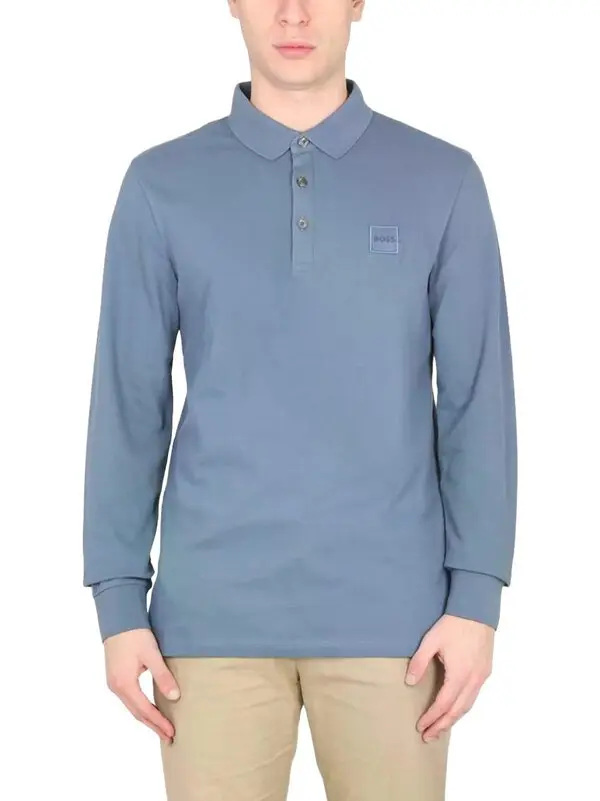 BOSS Logo Patch Polo Shirt - Blue