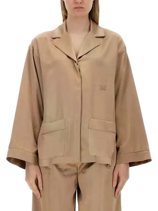 Max Mara Logo-embroidered Shirt - Neutrals