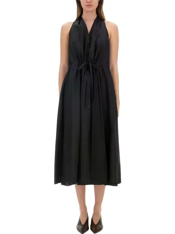 Aspesi Halterneck Poplin Dress - Black