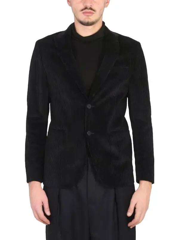 TONELLO Single-breasted Corduroy Blazer - Black