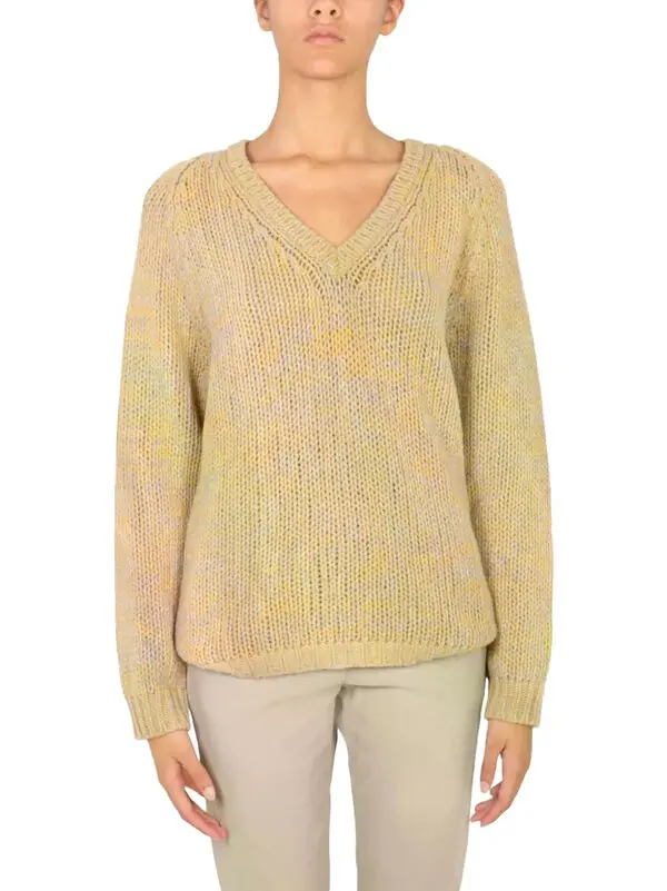 Aspesi V-neck Raglan Sleeve Sweater - Yellow