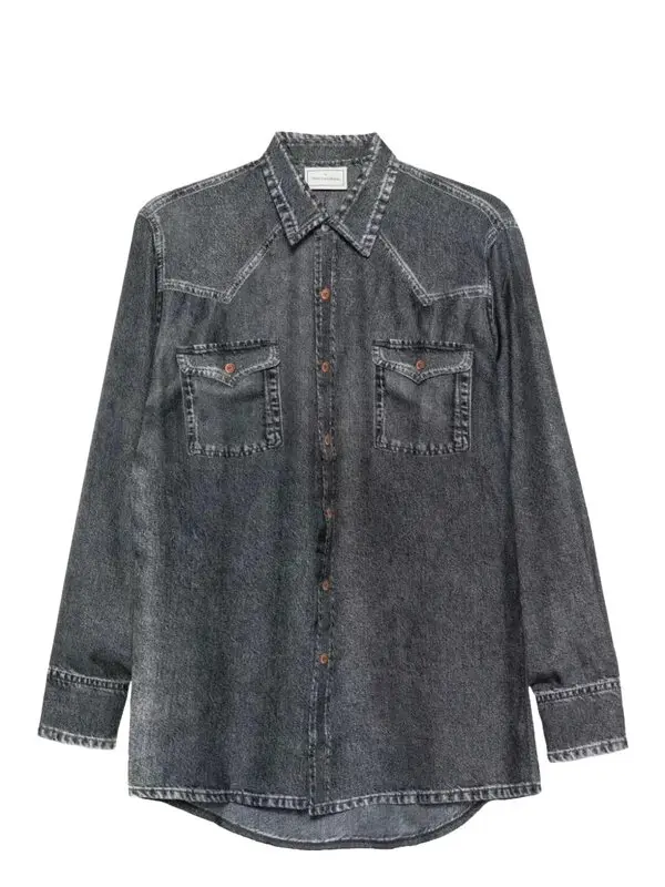 PIERRE-LOUIS MASCIA Aloe Faux-denim Shirt - Grey
