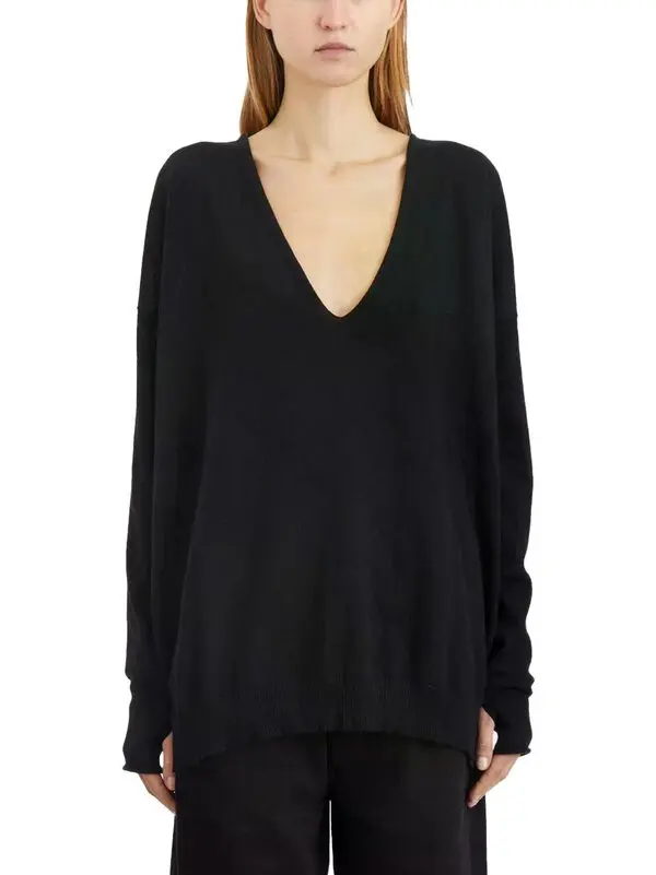 Isabel Benenato V-neck Cashmere Sweater - Black