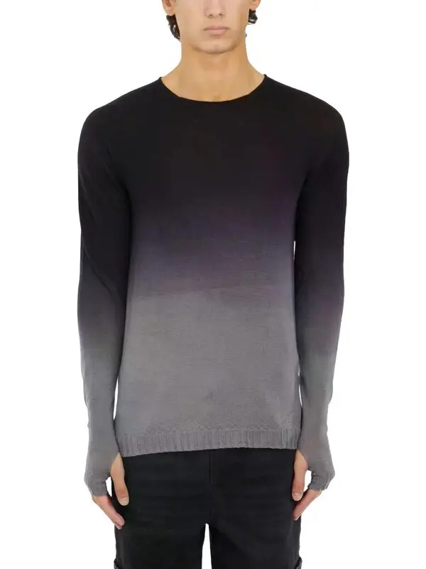 MD75 Ombré-effect Sweater With Thumb-slots - Grey