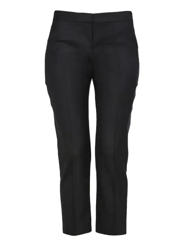 Alexander McQueen Straight-leg Cropped Trousers - Black