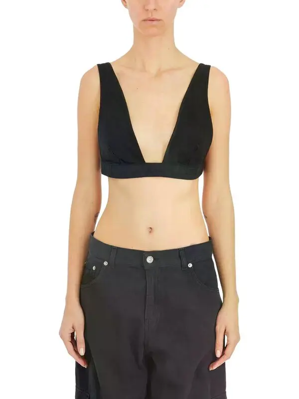 HAIKURE V-neck Crop Top - Black