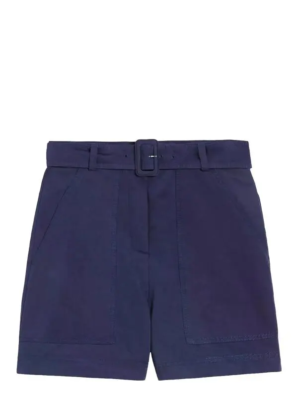 Max Mara Belted Tailored Shorts - Blue