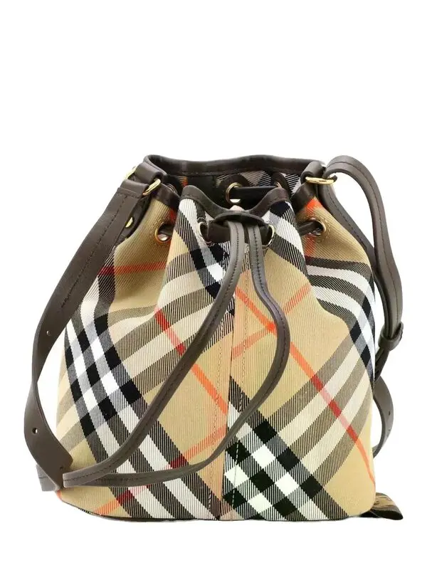 Burberry Vintage Check Canvas Mini Bucket Bag - Brown