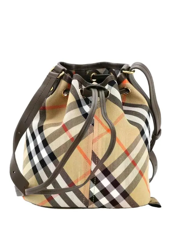 Burberry Vintage Check Canvas Mini Bucket Bag - Brown