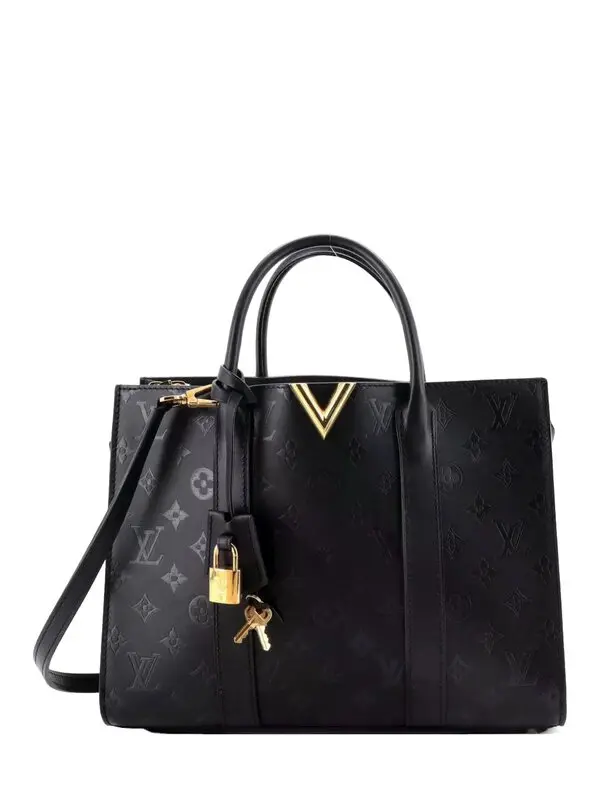 LOUIS VUITTON Very Monogram Leather Mm Tote Bag - Black