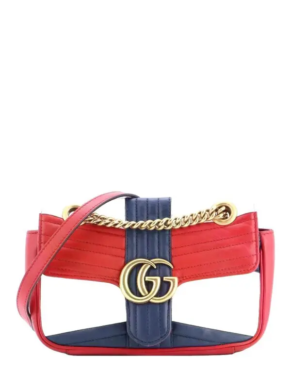 Gucci Gg Marmont Small Crossbody Flap Bag - Blue