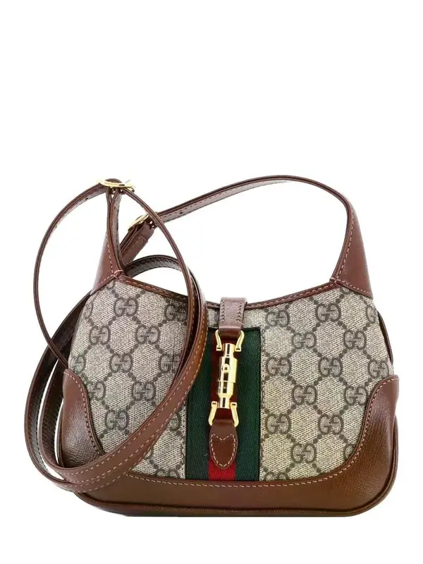 Gucci Jackie 1961 Gg Coated Canvas Mini Hobo Bag - Brown