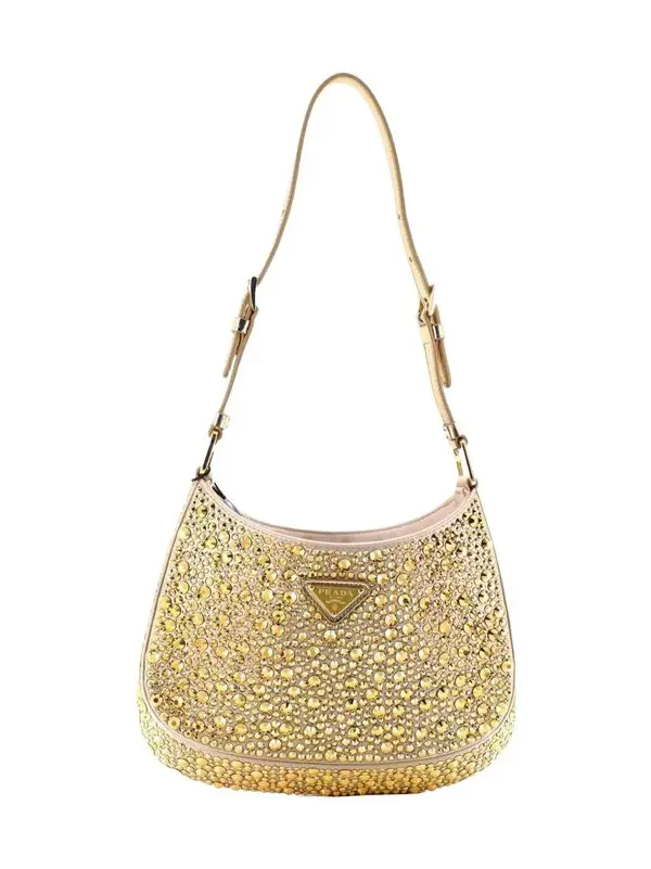 Prada Cleo Embellished Shoulder Bag - Gold