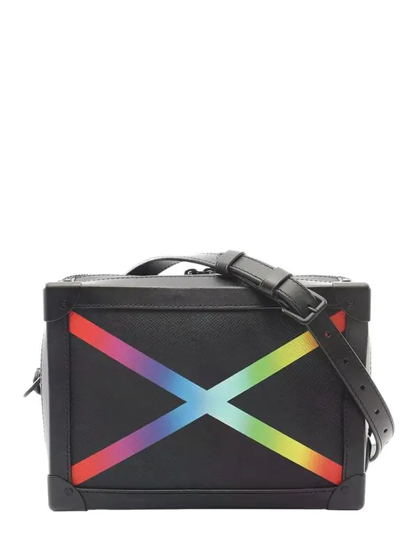 LOUIS VUITTON 2019 Taiga Rainbow Soft Trunk Crossbody Bag - Black