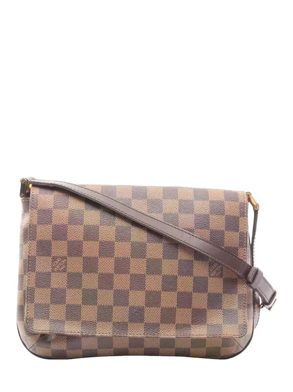 LOUIS VUITTON 2005 Damier Ebene Musette Tango Long Strap - Brown