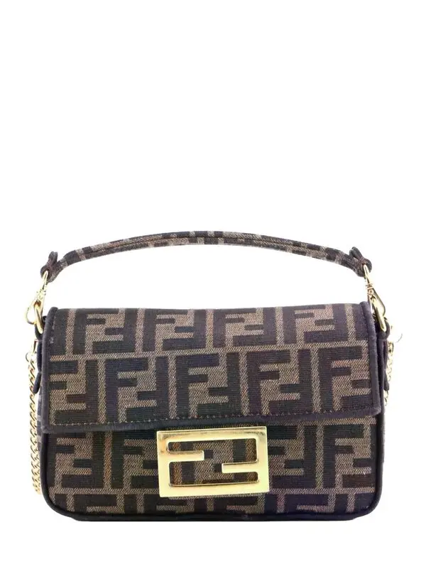 Fendi Baguette Zucca Canvas Mini Crossbody Bag - Brown