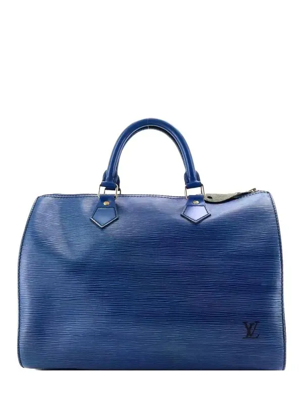 LOUIS VUITTON Speedy Handbag Epi Leather 30 Satchel - Blue