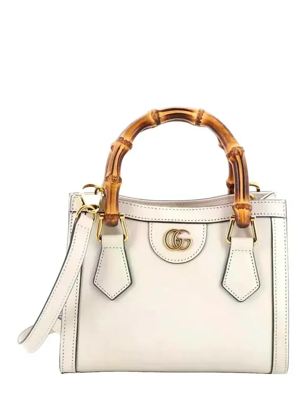 Gucci Diana Mini Bamboo Handle Tote Crossbody Bag - Neutrals