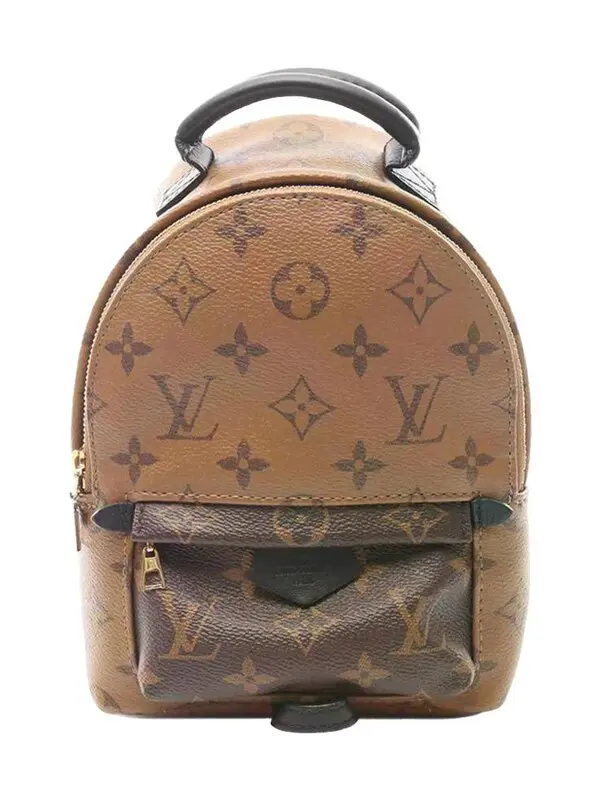 LOUIS VUITTON 2019 Monogram Reverse Mini Palm Springs Backpack - Brown