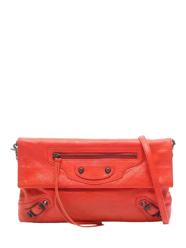 Balenciaga 2010-2026 Motocross Classic Envelope Crossbody Bag - Red