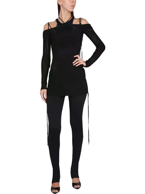 ANDREĀDAMO Cutout Long-sleeve Mini Dress - Black