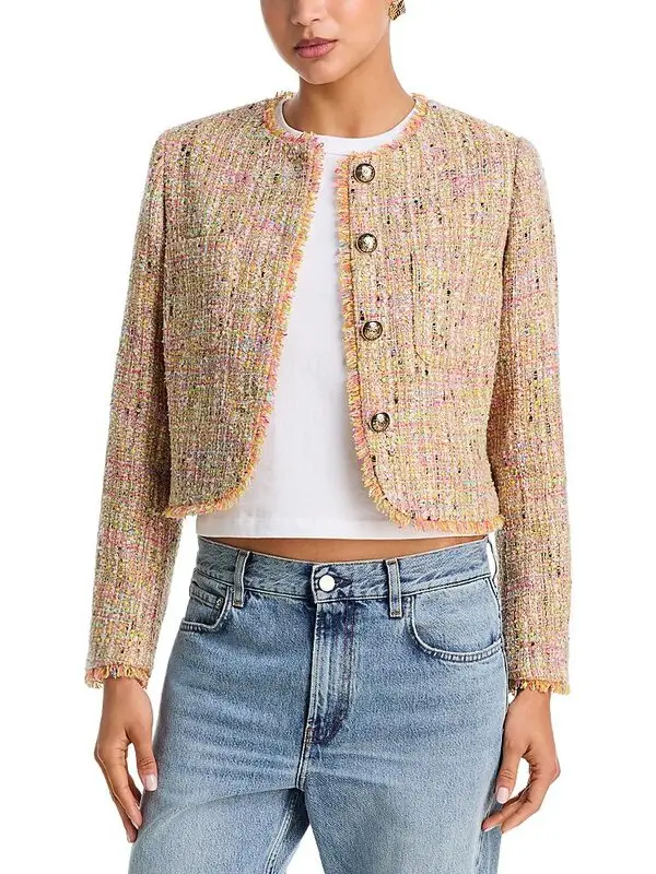 Aqua Tweed Blazer - Neon Multi