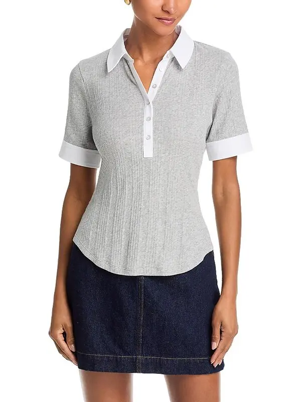 Cinq À Sept Short Sleeve Jaden Top - Heather Grey