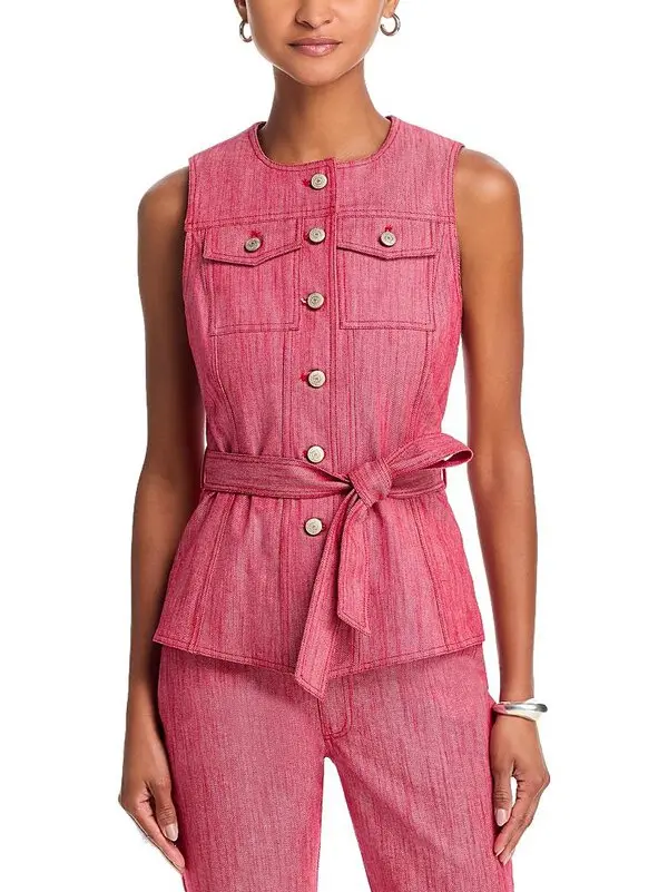 Cinq À Sept Reenee Denim Vest - Chilli Pepper