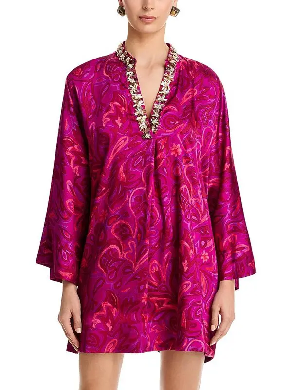 Cinq À Sept Arcia Kaftan Dress - Purple Garden Multi