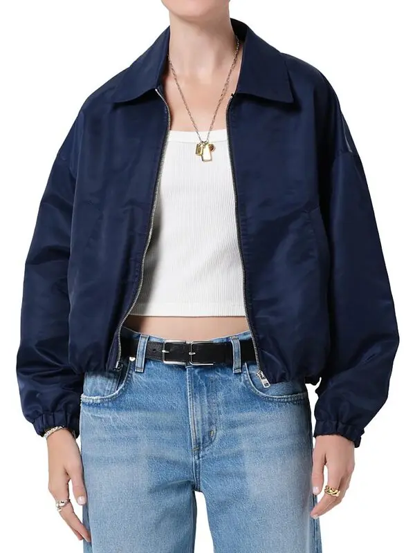 Citizens Of Humanity Bubble Hem Bomber Jacket - Navy