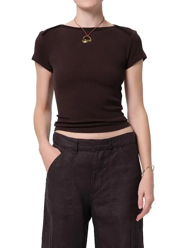 Citizens Of Humanity Baby Waffle Tee - Chocolate