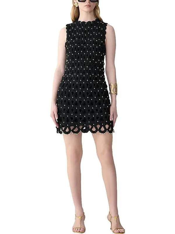 Carolina Herrera Crochet Mini Dress - Black