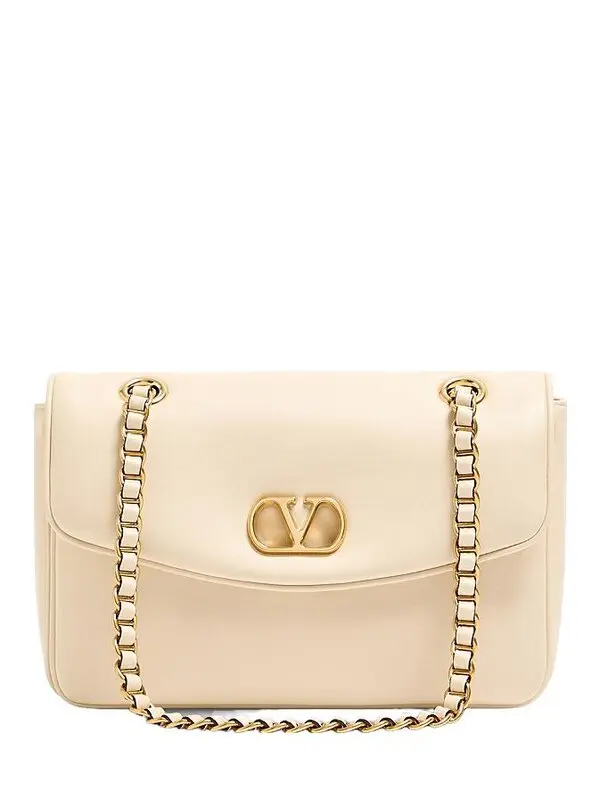 Valentino Garavani Djuna Vlogo Medium Shoulder Bag - White