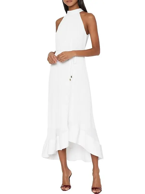 MILLY Nalani Pleated Midi Dress - White