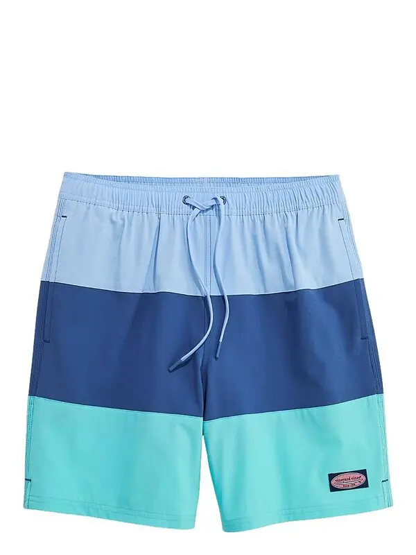 Vineyard Vines Colorblocked 7" Swim Shorts - Serene Blue