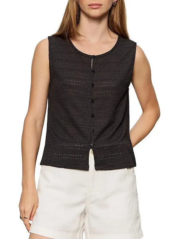 Sanctuary Textured Sleeveless Top - Black