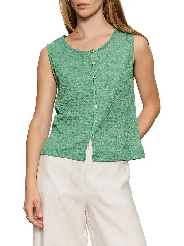 Sanctuary Textured Vacation Top - Green Juice