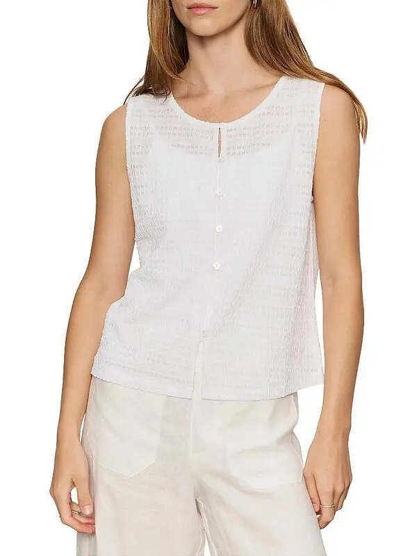 Sanctuary Textured Sleeveless Top - White