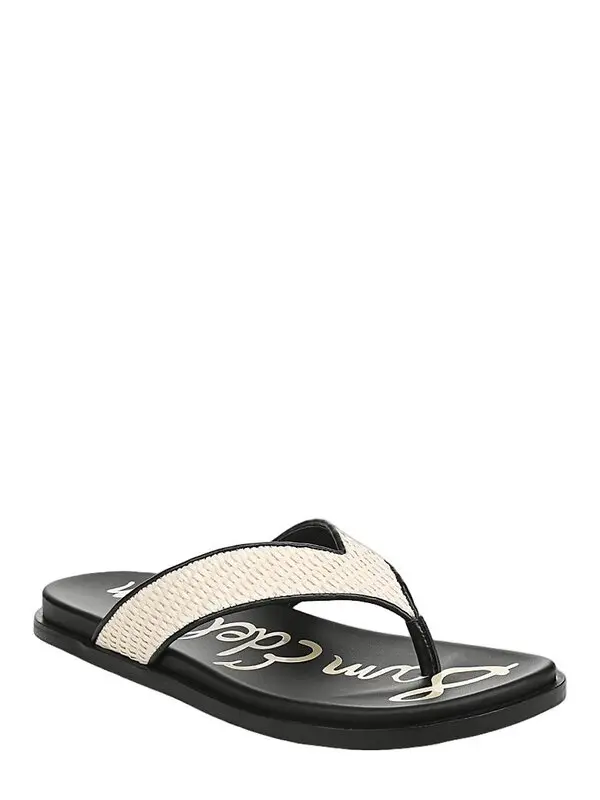 Sam Edelman Lila Flip Flops - Linen/black