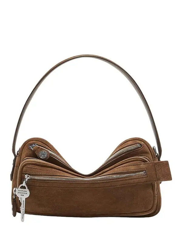 Acne Studios Camero Party Suede Shoulder Bag - Cognac Brown