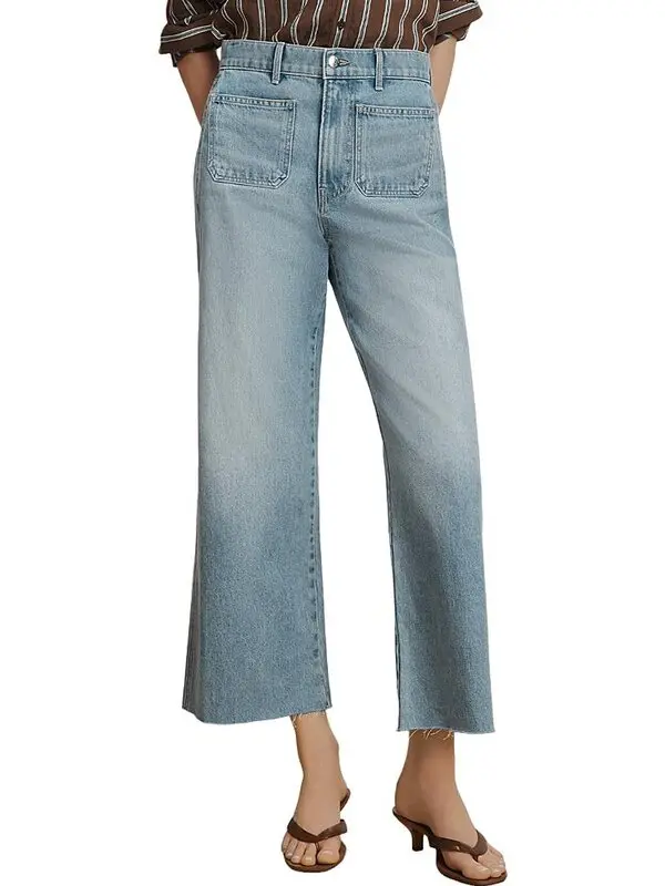 Veronica Beard Taylor High-rise Cropped Wide Leg Jeans - Big Splash