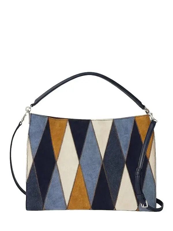 Veronica Beard Vida Patchwork Leather Crossbody Bag - Blue/multi