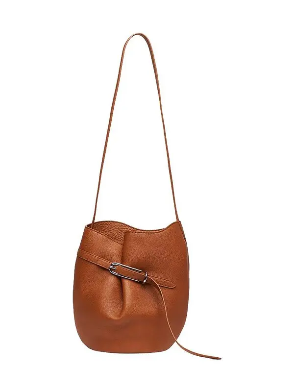 LIFFNER Leather Belted Bucket Bag - Brown
